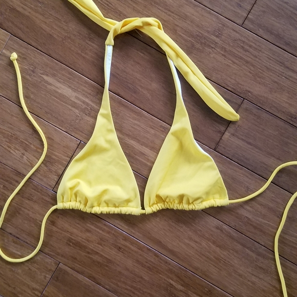 Victoria's Secret | Swim | Victorias Secret Yellow Triangle Bikini Top ...